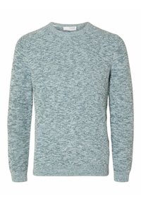 Selected Homme VINCE LS BUBBLE CREW NECK W NOOS - Strickpullover - dark sapphire/twisted blue ...