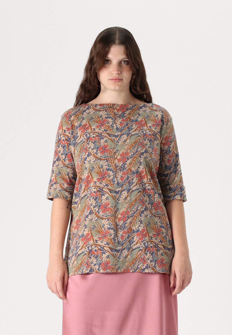 Lauren Ralph Lauren Woman JUDY MID SLEEVE - Trükipildiga T-särk - cream ...