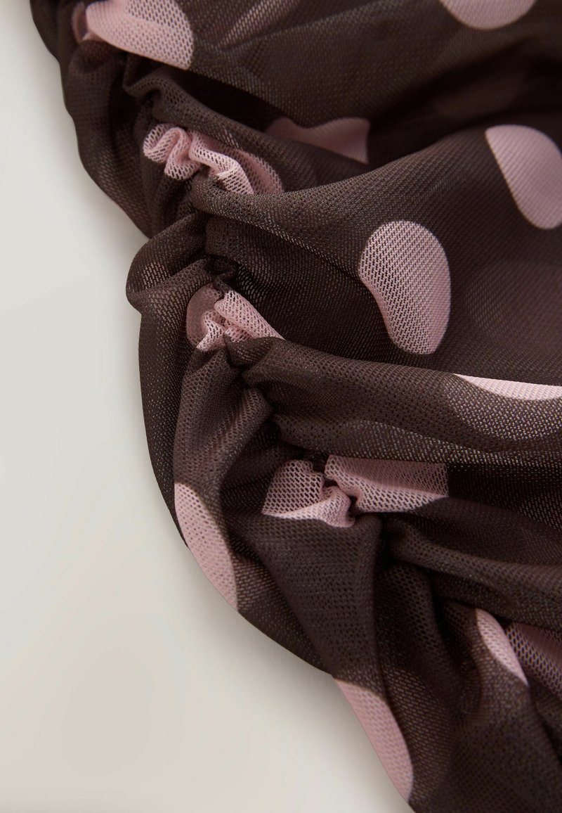 Next RUCHED SIDE LONG SLEEVE - Bluse - chocolate brown pink polka dot ...