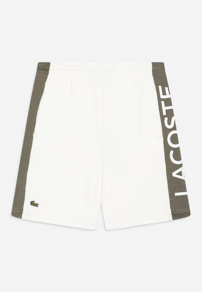 Lacoste COLOR BLOCK - Pantalones deportivos - flour/tank/verde oliva ...