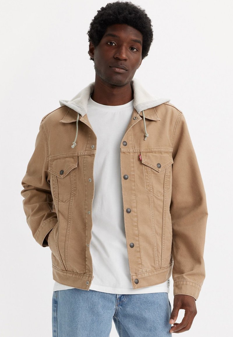 Levi's® HOODED TRUCKER - Denim jacket - tiger's eye/beige - Zalando.co.uk