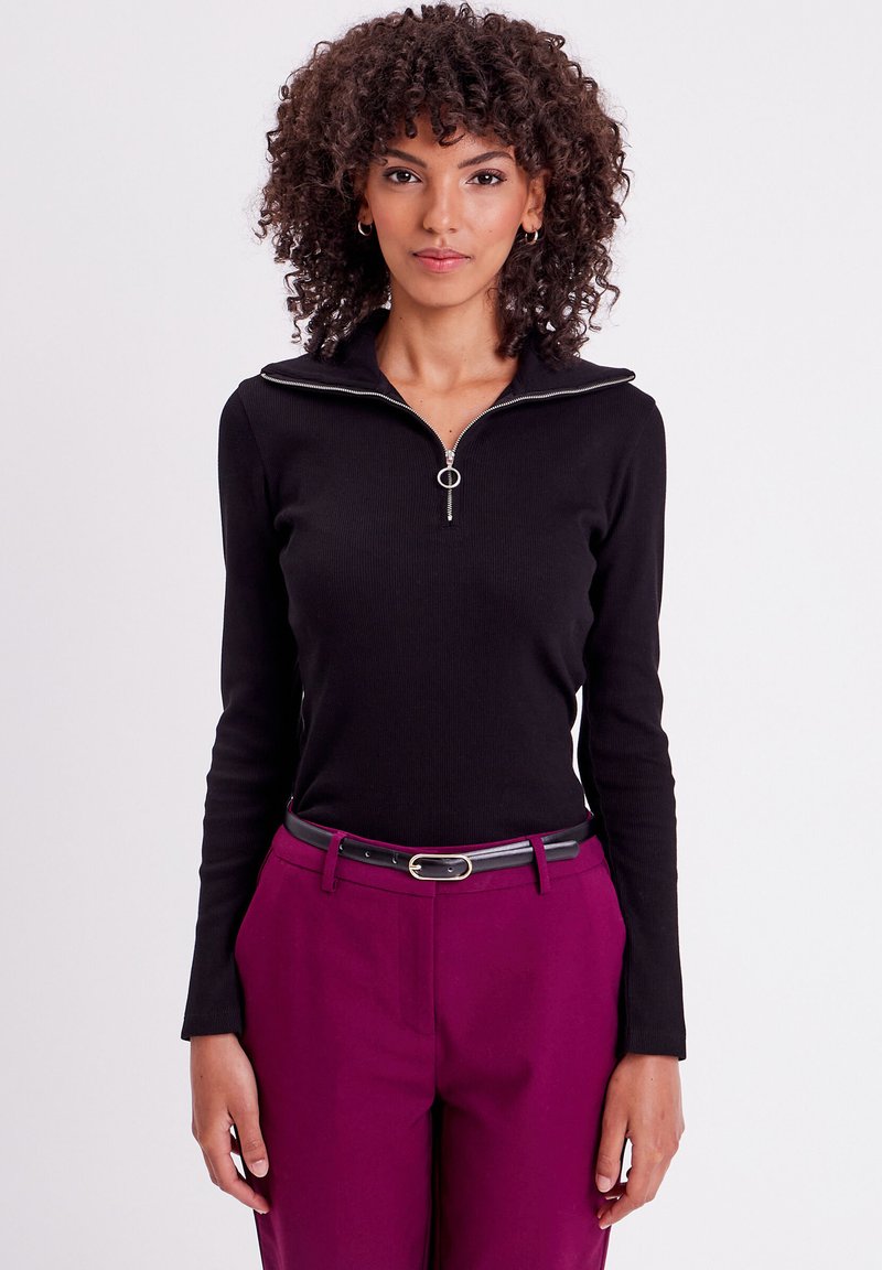 Cache Cache MIT TRUCKER KRAGEN UND REISSVERSC - Langarmshirt - noir ...