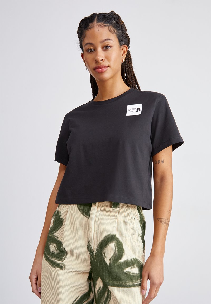 The North Face CROPPED FINE - Print T-shirt - black - Zalando.ie