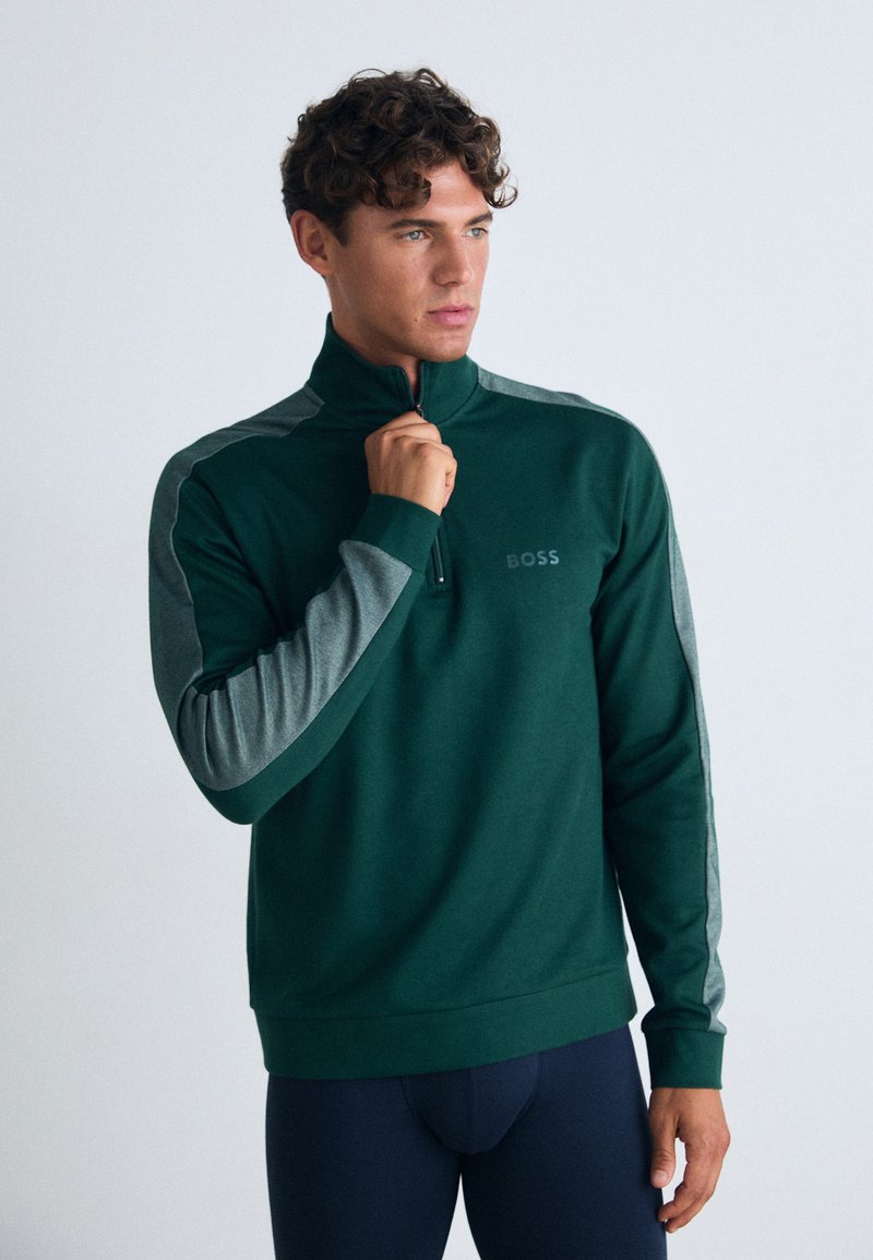 BOSS TRACKSUIT 1/4 JACKET - Pyjama top - open green/green - Zalando.ie