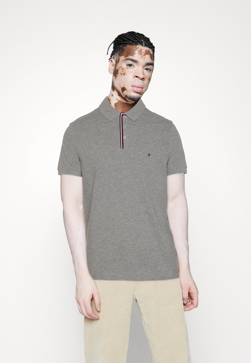 Tommy Hilfiger RWB PLACKET TIPPING REG - Polo shirt - light grey heather/mottled light grey ...