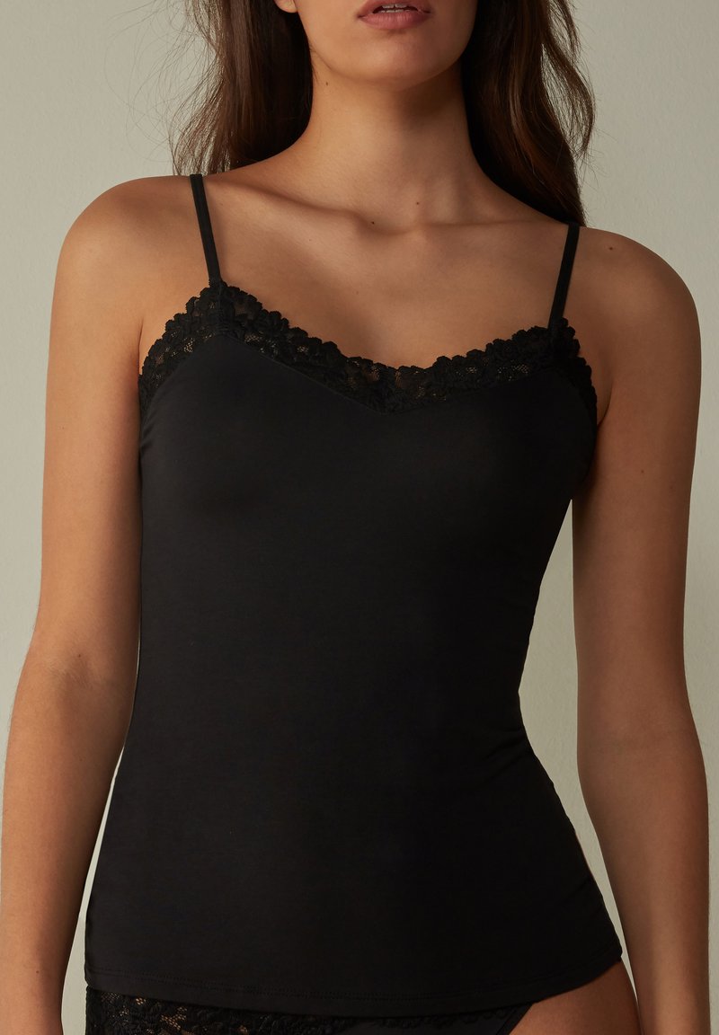 Intimissimi PRETTY FLOWERS - Tílko - schwarz black/černá - Zalando.cz