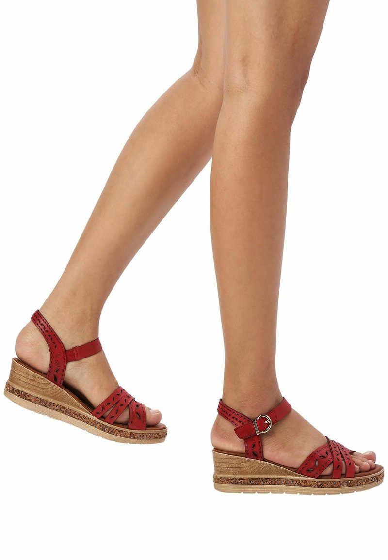 Remonte Sandales compensées - flamme 33/rouge - ZALANDO.BE