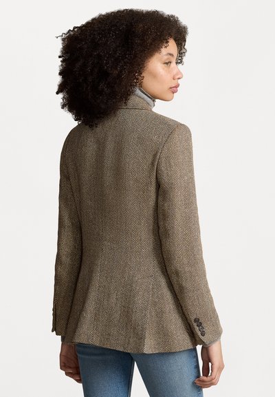 Polo Ralph Lauren HERRINGBONE LINEN BLEND BLAZER - Blazer - brown/cream ...