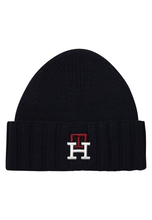 Tommy Hilfiger ESSENTIAL FLAG BEANIE UNISEX - Mütze - space blue/dunkelblau - Zalando.ch