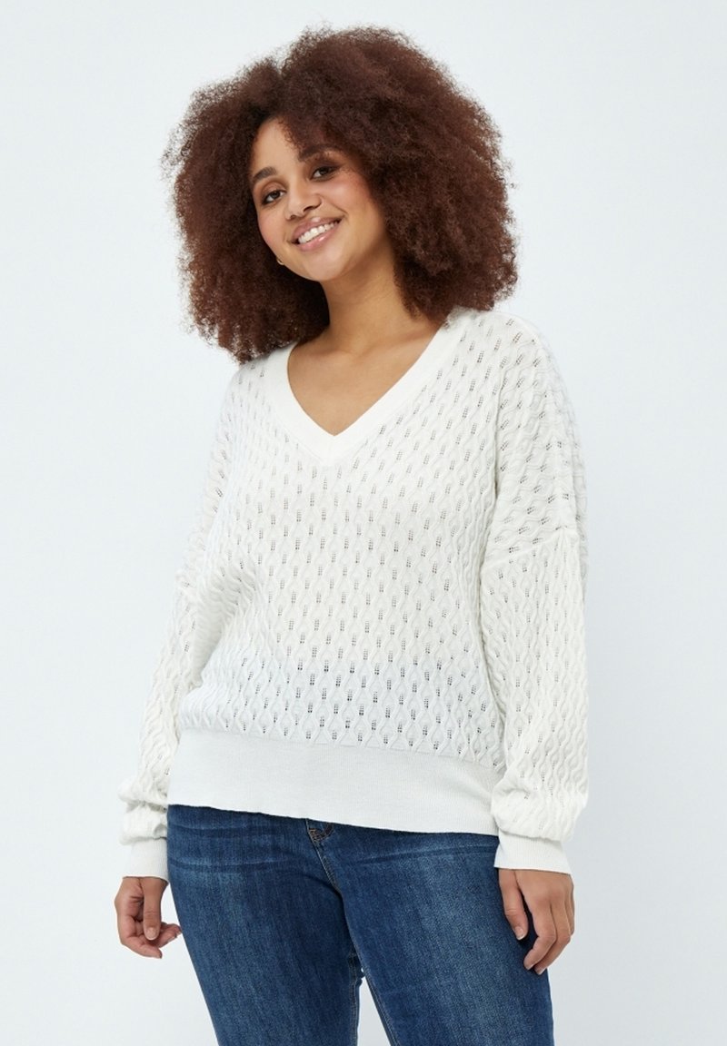 PEPPERCORN PCROSALIA - Strickpullover - cloud dancer/offwhite - Zalando.at