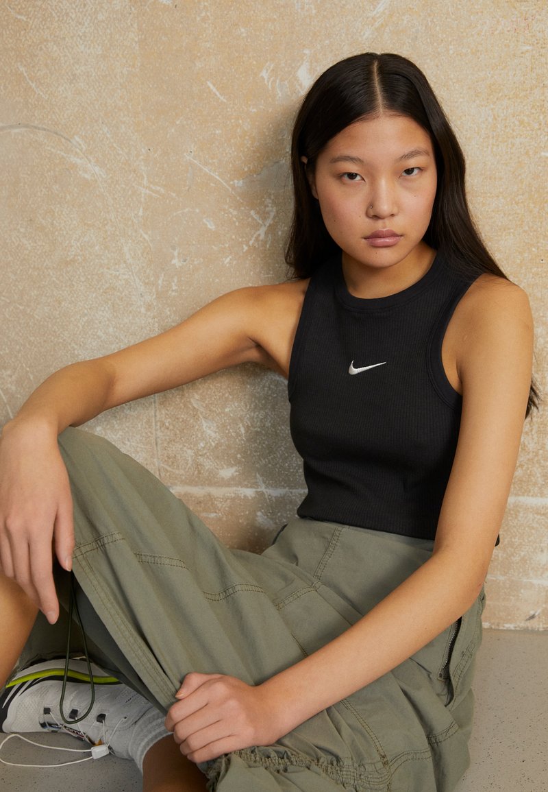 Nike Sportswear TREND TANK - Top - black/(white)/black - Zalando.ie