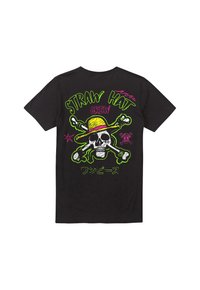 NETFLIX ONE PIECE NEON SKULL AND CROSS BONES FRONT BACK - Print T-shirt ...
