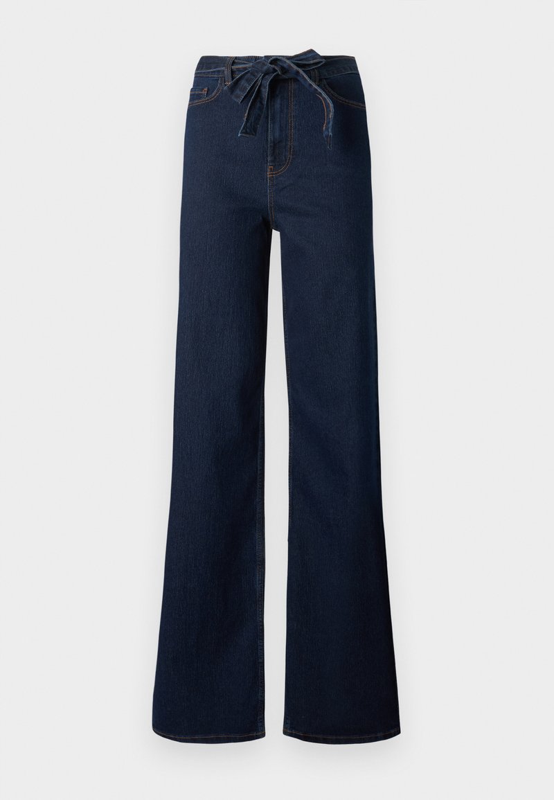 Vero Moda Tall VMKAYLA BELT - Wide leg - dark blue denim/blå - Zalando.no