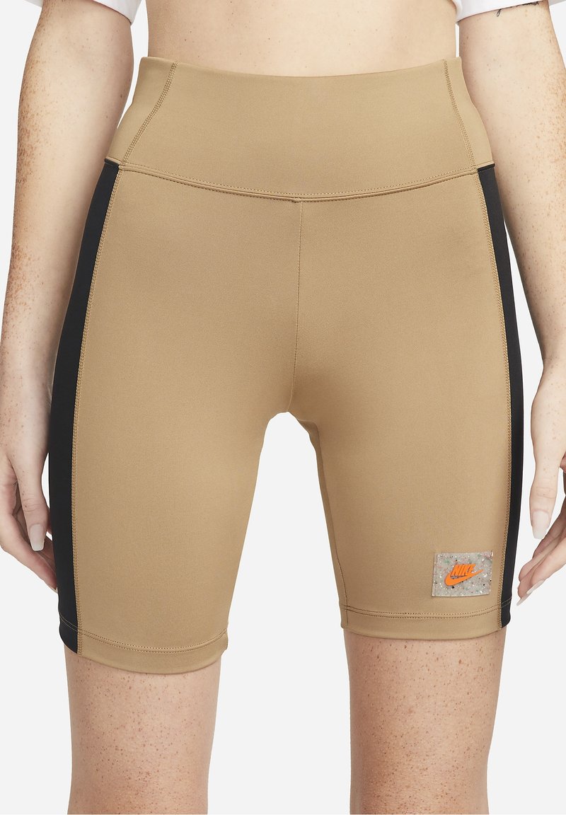 Nike Sportswear UTILITY HIGH-WAISTED BIKE - Shorts - dark driftwood ...