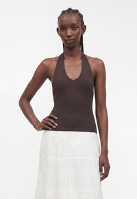 Gina Tricot HALTERNECK - Top - chocolate plum/braun - Zalando