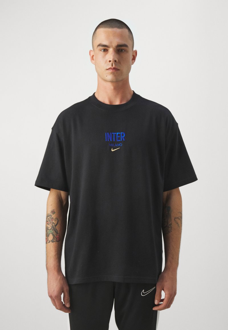 Nike Performance INTER NIKE MAX90 WORD MARK TEE - Club wear - black ...