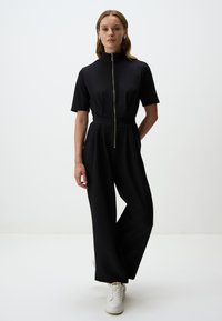 Jimmy Key HALF TURTLENECK SHORT SLEEVE - Jumpsuit - black/zwart ...