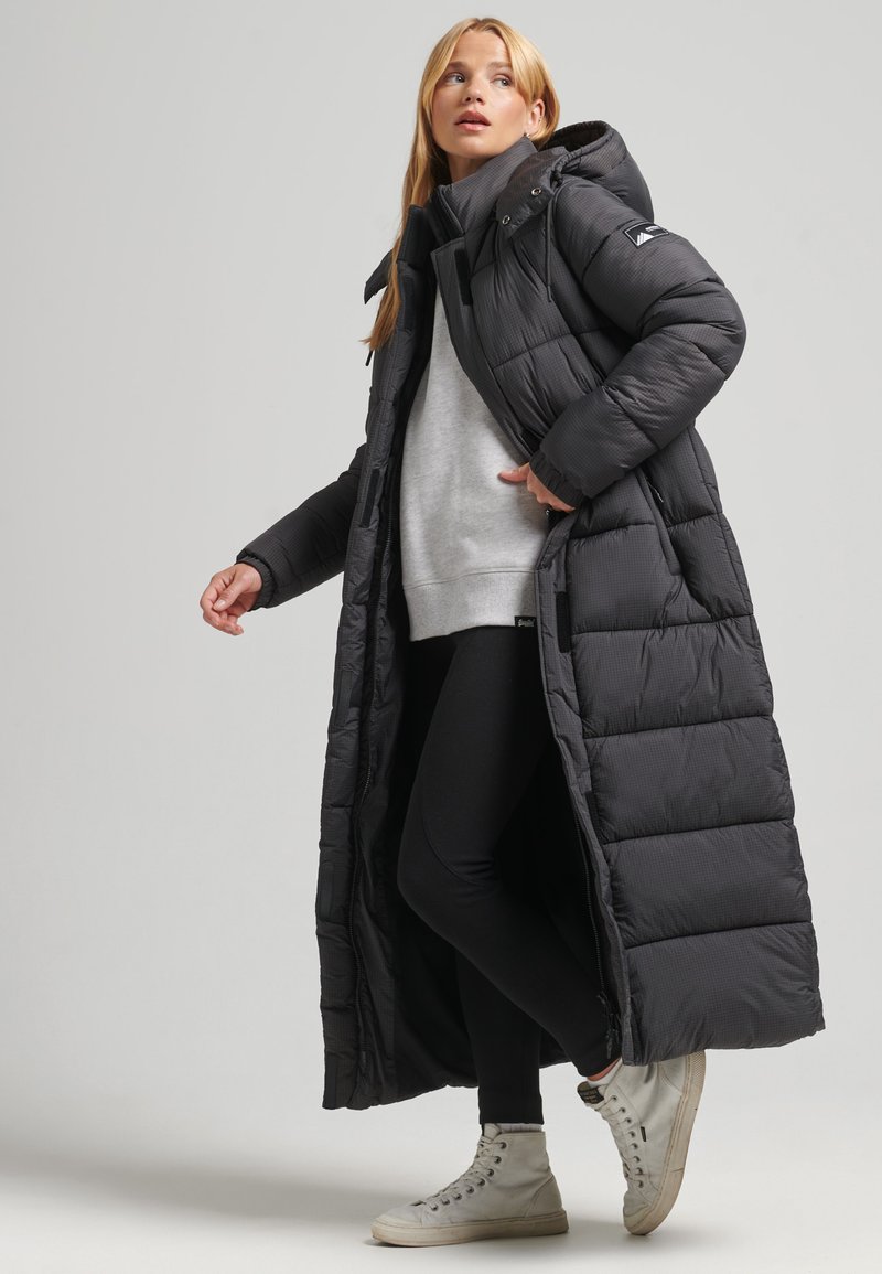 Superdry & Co TOUCHLINE LONGLINE - Cappotto invernale - black grid/nero ...