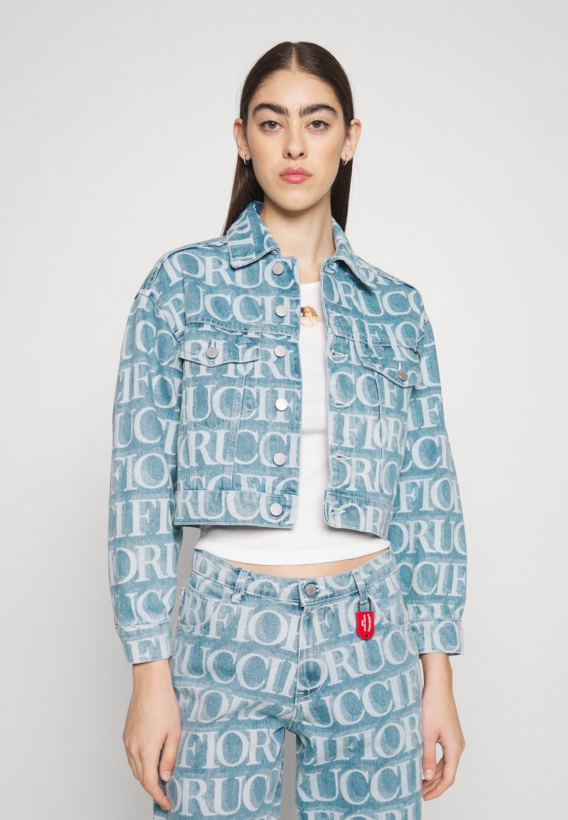 Fiorucci MONOGRAM CROPPED TAPERED JACKET - Denim jacket - blue ...