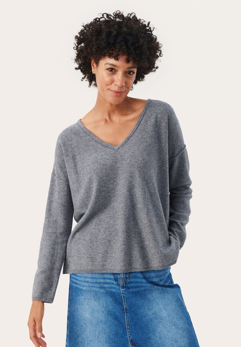 Part Two ILIANEPW - Neule - medium grey melange/vaaleanharmaa - Zalando.fi