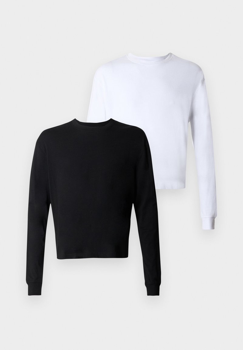 YOURTURN 2PACK BOXY FIT LONGE SLEEVED - Long sleeved top - black/white ...