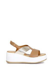 CAFèNOIR Platform sandals - gold hazel/gold-coloured - Zalando