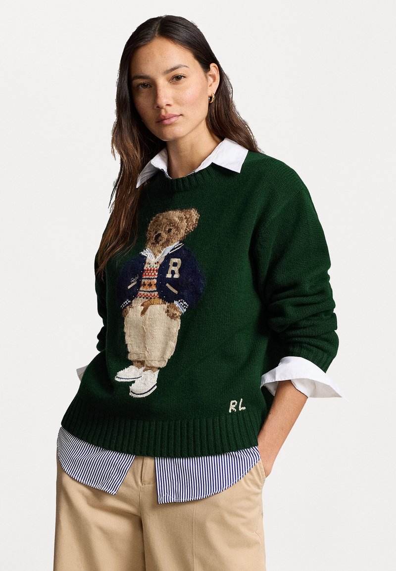 Polo Ralph Lauren POLO BEAR WOOL CASHMERE SWEATER - Džemper - moss ...