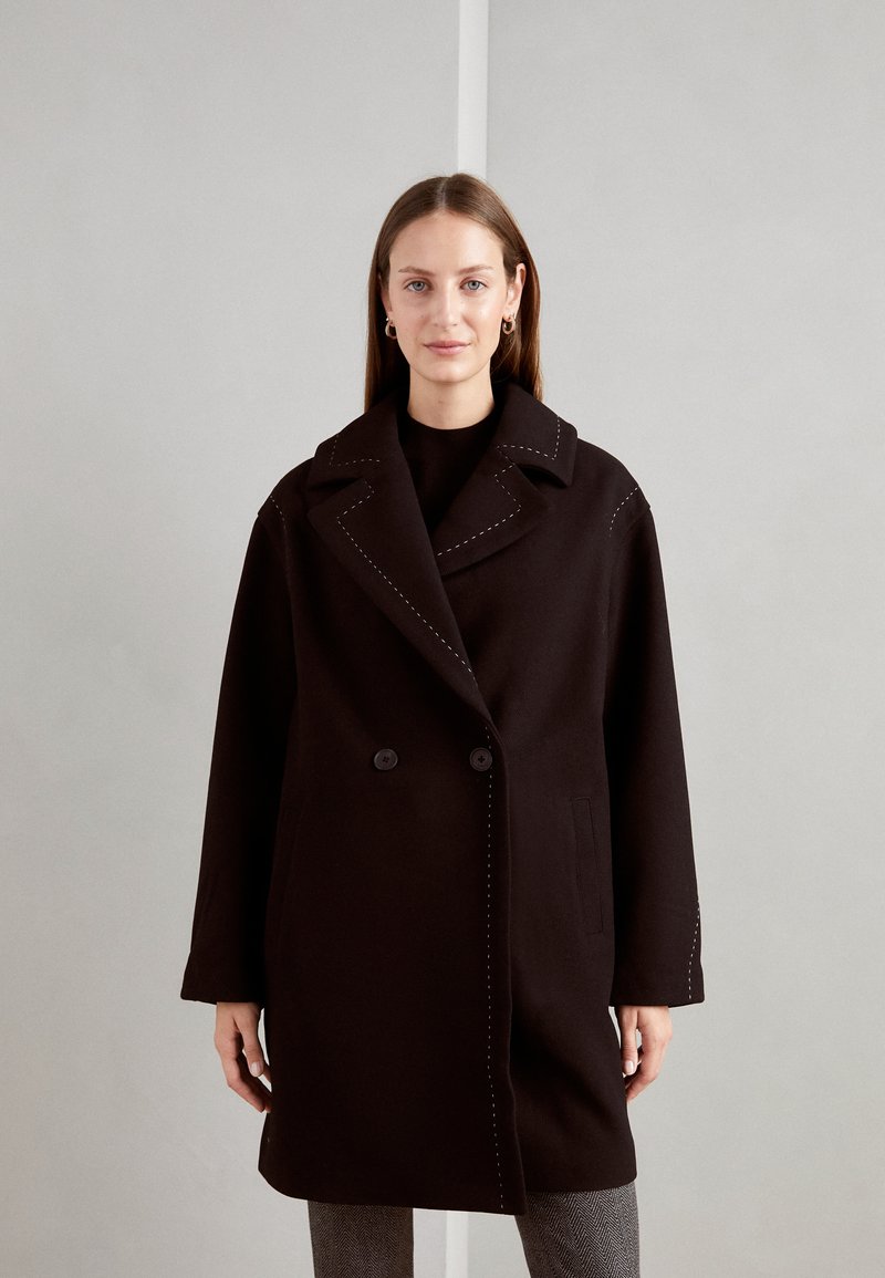 Desigual COAT STITCH - Classic coat - black - Zalando.ie