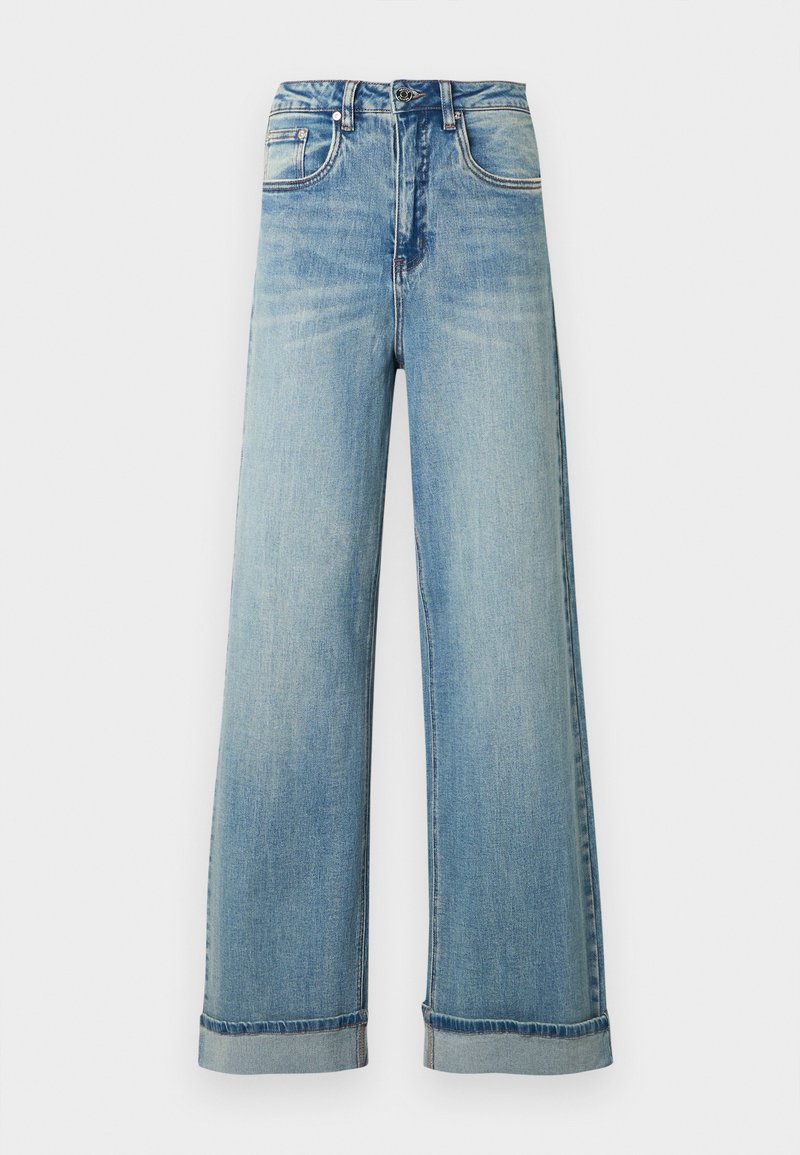 Gestuz SARA - Wide Leg - washed blue/light-blue denim - Zalando