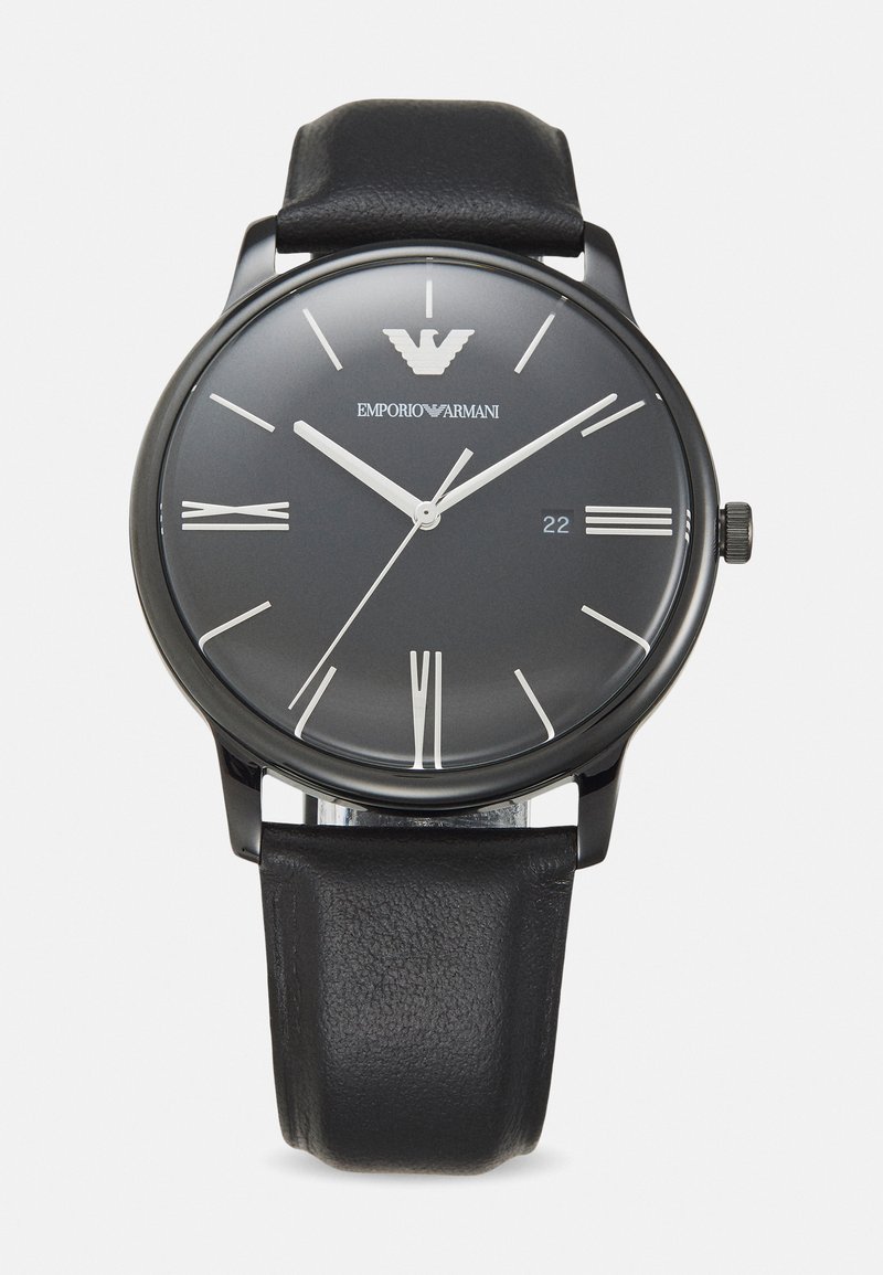 Emporio Armani WATCH HAND DATE - Watch - Black/black - Zalando
