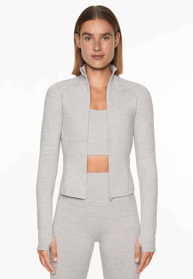 Oysho Light And Warm Technical Trainingsjacke Light Grey Hellgrau