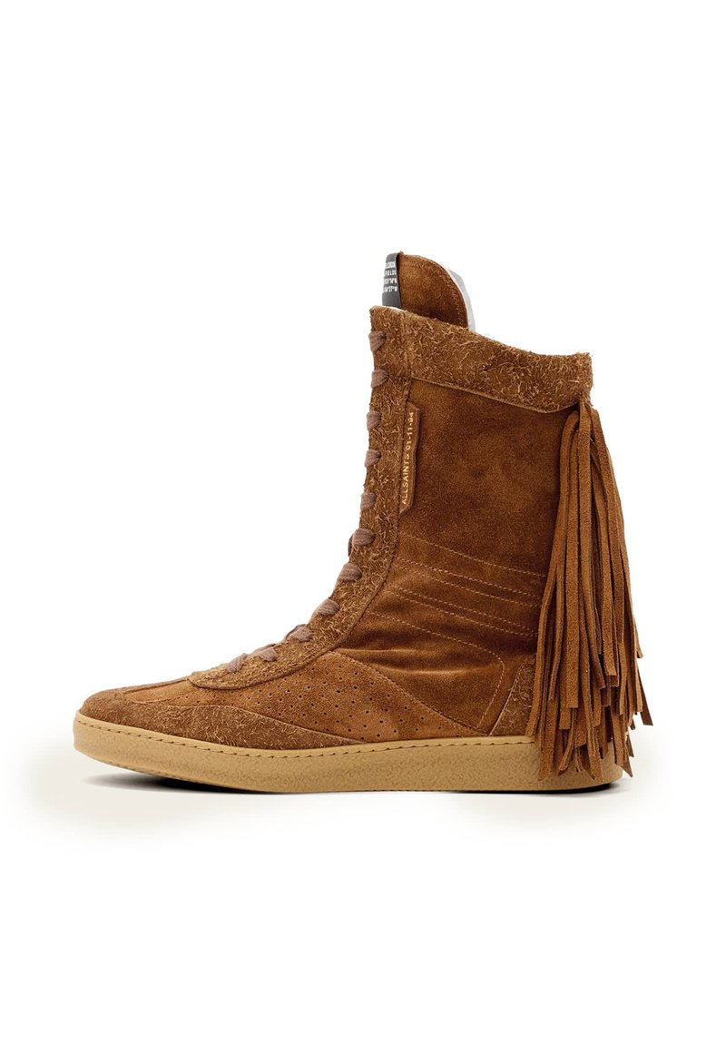 AllSaints LOUISE FRINGE - Cowboy/biker ankle boot - tan brown/brown ...