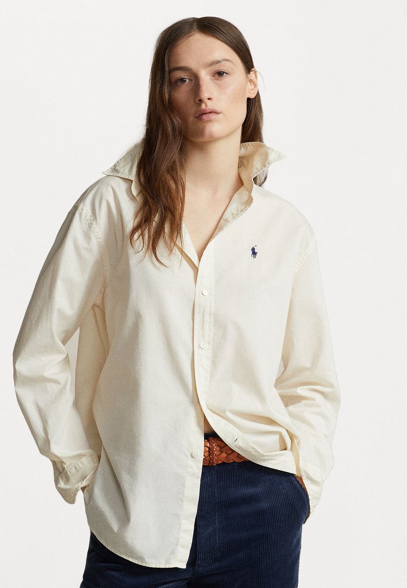 Polo Ralph Lauren LONG SLEEVE - Hemdbluse - trophy cream/beige - Zalando.at