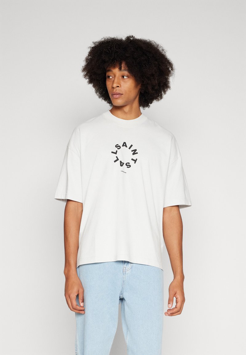 AllSaints TIERRA CREW - Print T-shirt - grey/light grey - Zalando.co.uk