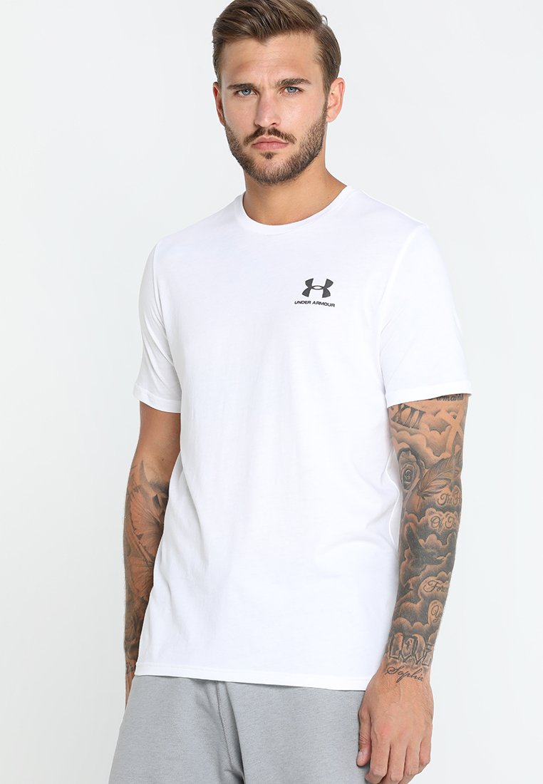 Under Armour STYLE - Sports T-shirt - white/black/white - Zalando.co.uk