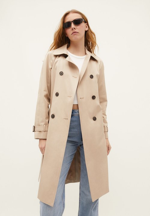 PULL&BEAR BASIC - Trenčkot - beige/béžová - Zalando.sk