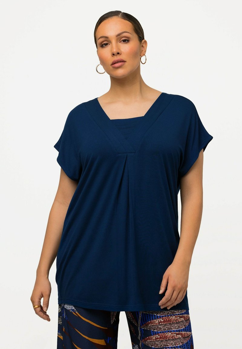 Ulla Popken Jednoduché tričko - dark blue/tmavě modrá - Zalando.cz