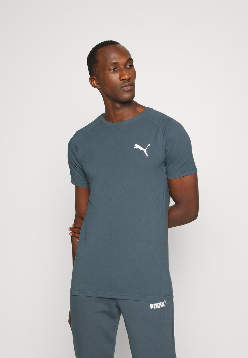 Puma EVOSTRIPE TEE - Basic T-shirt - evening sky/blue - Zalando.de