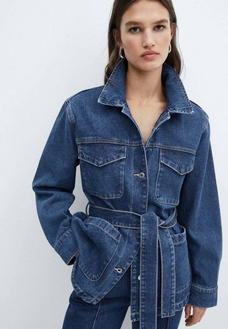 Mango SUSAN - Kurzmantel - dark blue/dunkelblau - Zalando.de