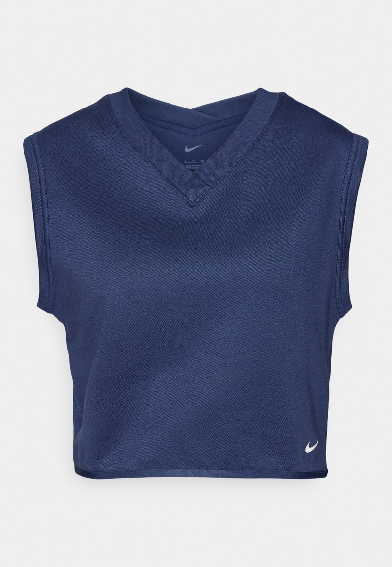 Nike Golf GOLF V NECK VEST - Top - midnight navy/sail/dark blue ...