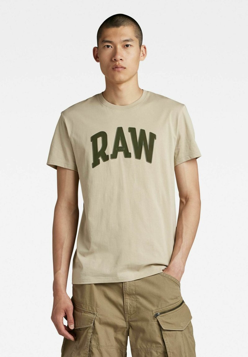 G-Star RAW UNIVERSITY - T-Shirt print - spray green/beige - Zalando.at