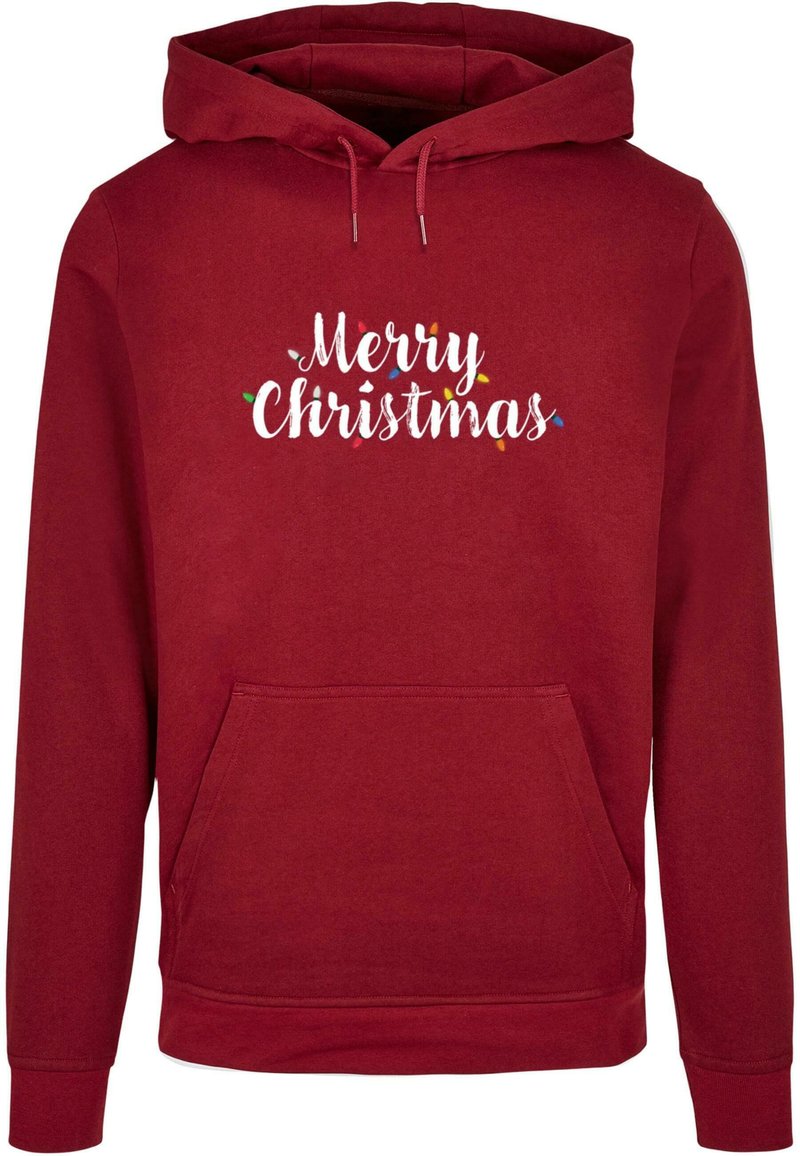 Merchcode MERRY CHRISTMAS LIGHTS BASIC - Hoodie - burgundy/rood - Zalando.nl