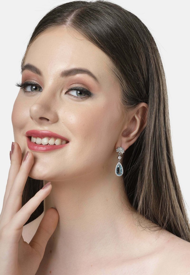 AVANT-GARDE PARIS DIVA COLLECTION FLORAL DROP - Oorbellen - blue/blauw ...