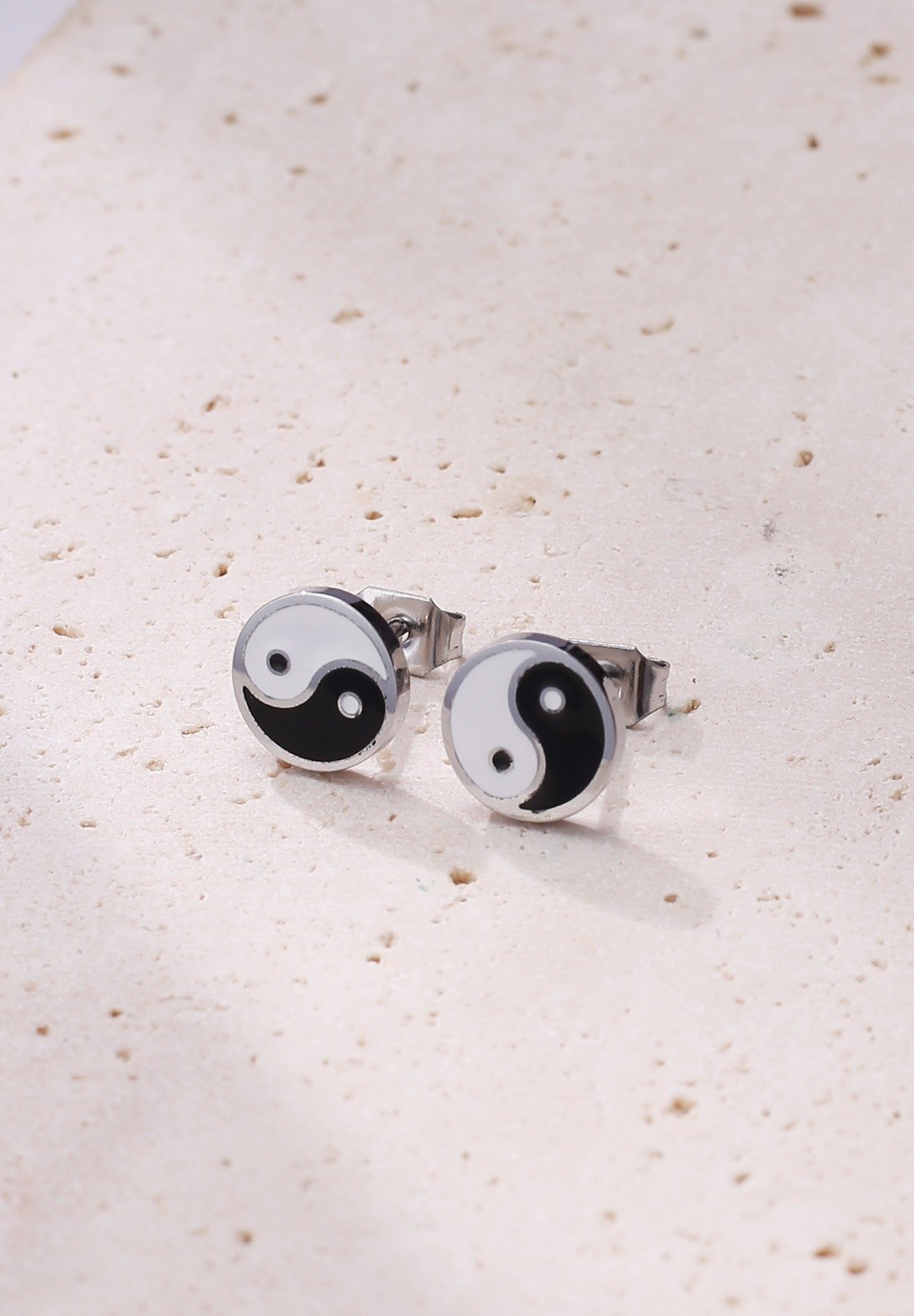 Yin yang stud earrings store