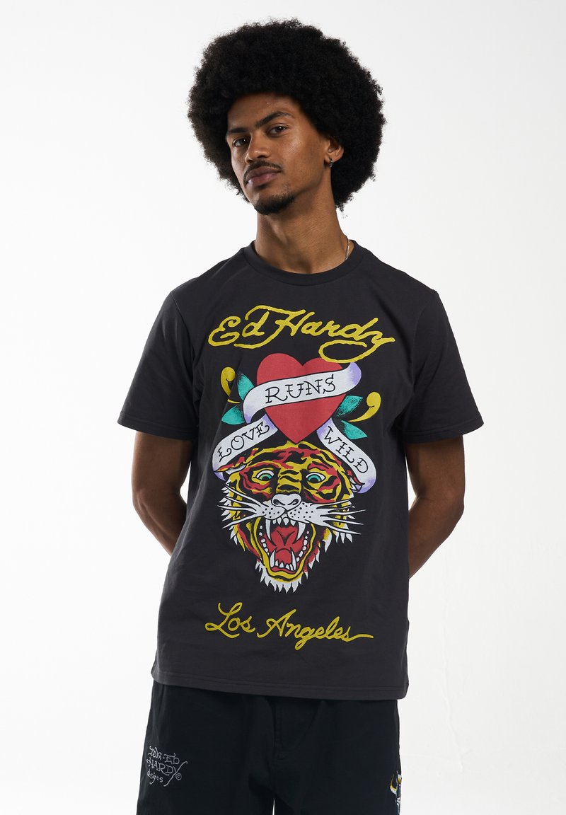 Ed Hardy WILD-TIGER - T-Shirt print - charcoal/dunkelgrau - Zalando