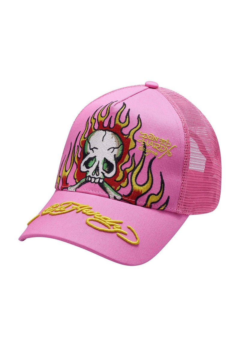 Ed Hardy HELL-FIRE TWILL FRONT MESH TRUCKER - Cap - pink pink/pink ...