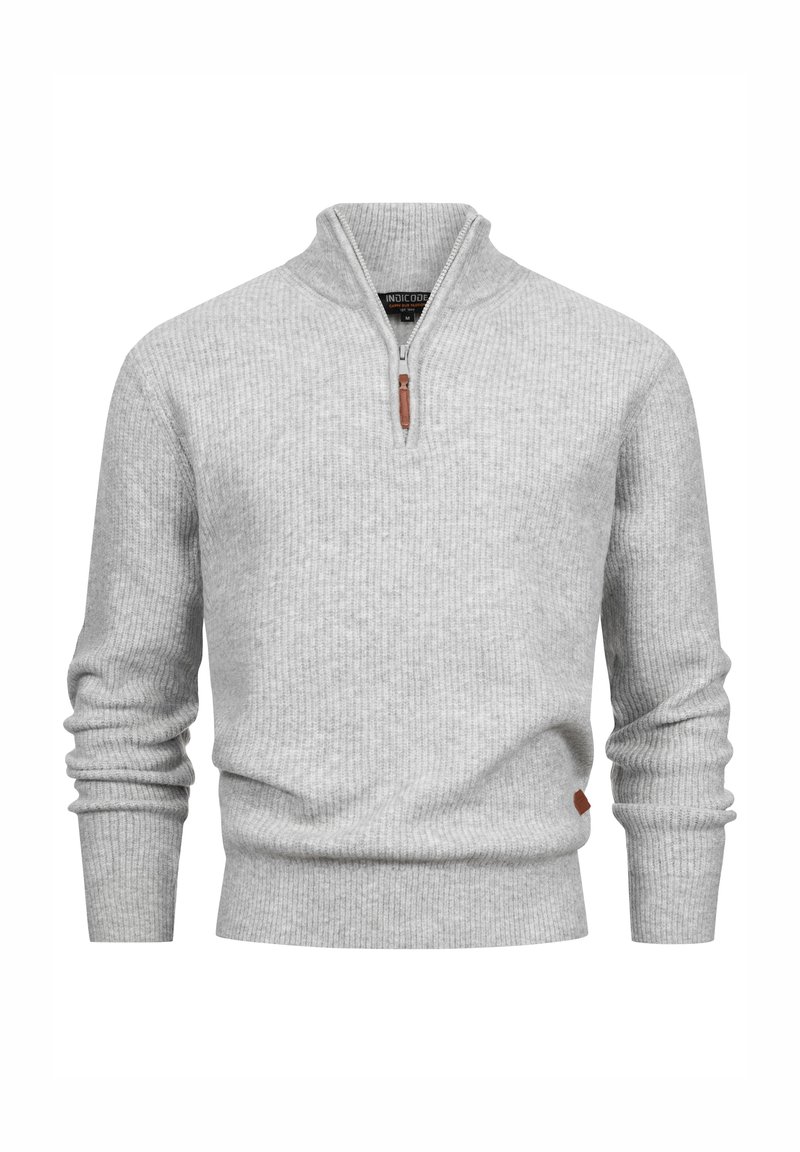 INDICODE JEANS Stickad tröja - lt grey mix/grå - Zalando.se