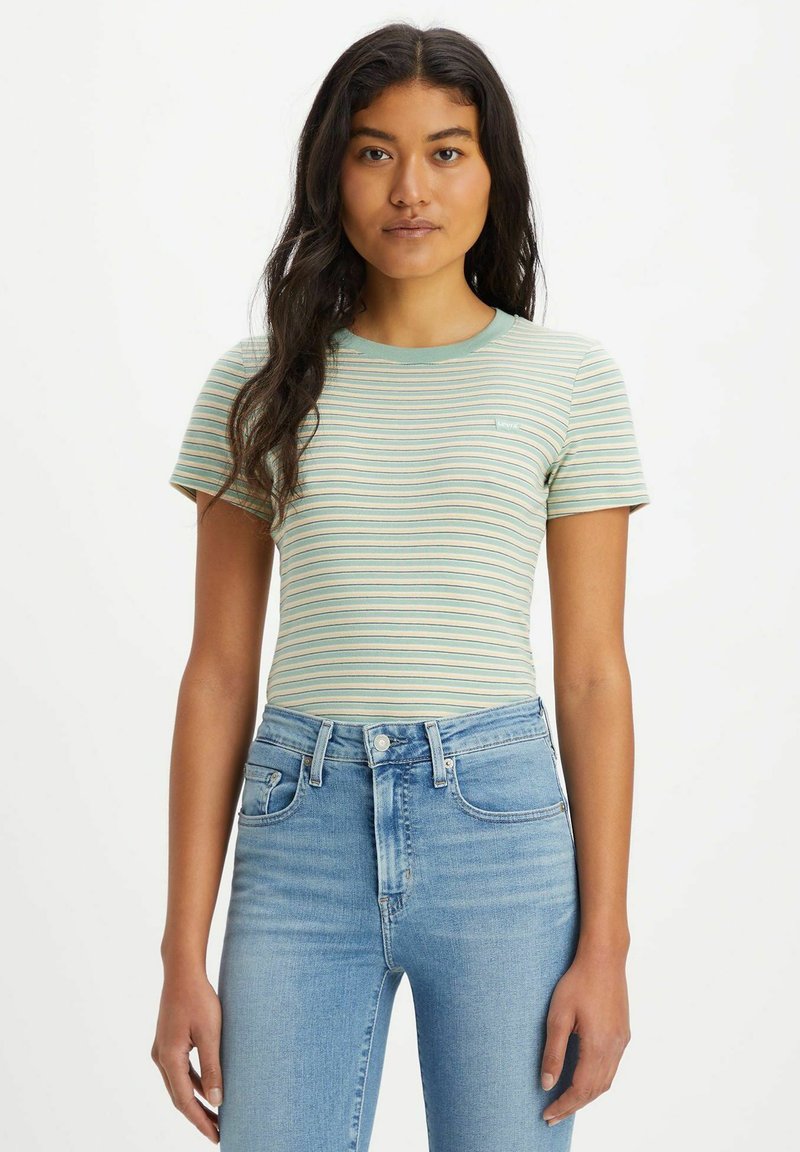 Levi's® PERFECT TEE - T-Shirt basic - indigo stripe persia/grün - Zalando.de