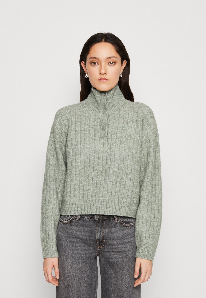 Weekday HEIDI SWEATER - Jersey de punto - khaki/ green dustlight/caqui ...