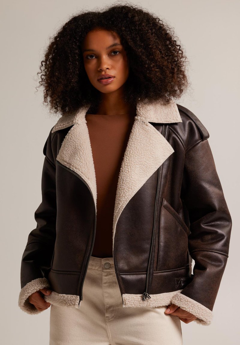 America Today JAS JORA - Faux leather jacket - brown - Zalando.ie